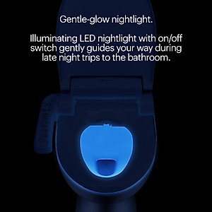 Brondell SE400-EW Swash SE400 Electric Bidet Toilet Seat With Heated Seat, Oscillating Stainless Steel Nozzle, Warm Air Dryer, Night Light, Gentle Close Lid, White Side Arm Control, Elongated