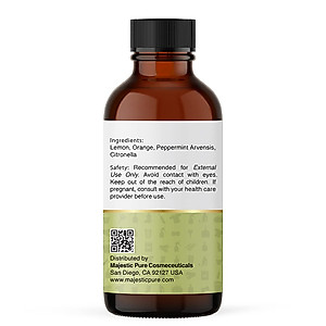 Majestic Pure Cleaning Essential Oil Blend | 100% Pure & Natural Premium Grade Oil for DIY Products, Cleaning | Blend of Lemon, Orange, Peppermint, Citronella | for Aromatherapy & Diffuser | 1oz