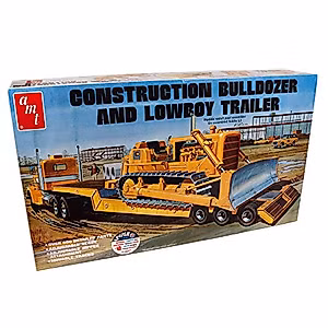 AMT Lowboy Trailer & Bulldozer Combo 1:25 Scale Model Kit (AMT1218)