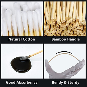 Gun Cleaning Supplies, 2'' Gun Cleaning Patches and 6'' Gun Cleaning Swabs - Lint Free Long Cotton Gun Swabs, Square Gun Patches Fit for .30-45 Caliber, Pistol Rifle Cleaning Kit 7.62/ 9mm