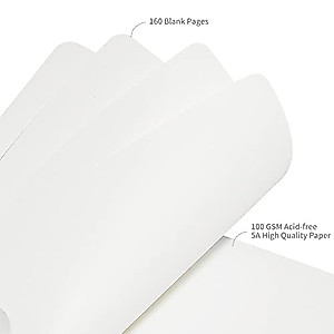 JOYEUX Blank Journal Notebook, A5, 160 Pages 100 Gsm Thick Sketch Books Hardcover Journal for Writing, 5.7 inches x 8 inches Notebooks for Work (Orange)