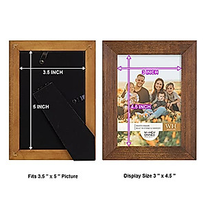 Renditions Gallery 3.5x5 inch Picture Frame Set of 2 High-end Modern Style, Made of Solid Wood and High Definition Glass Ready for Wall and Tabletop Photo Display, Walnut Frame
