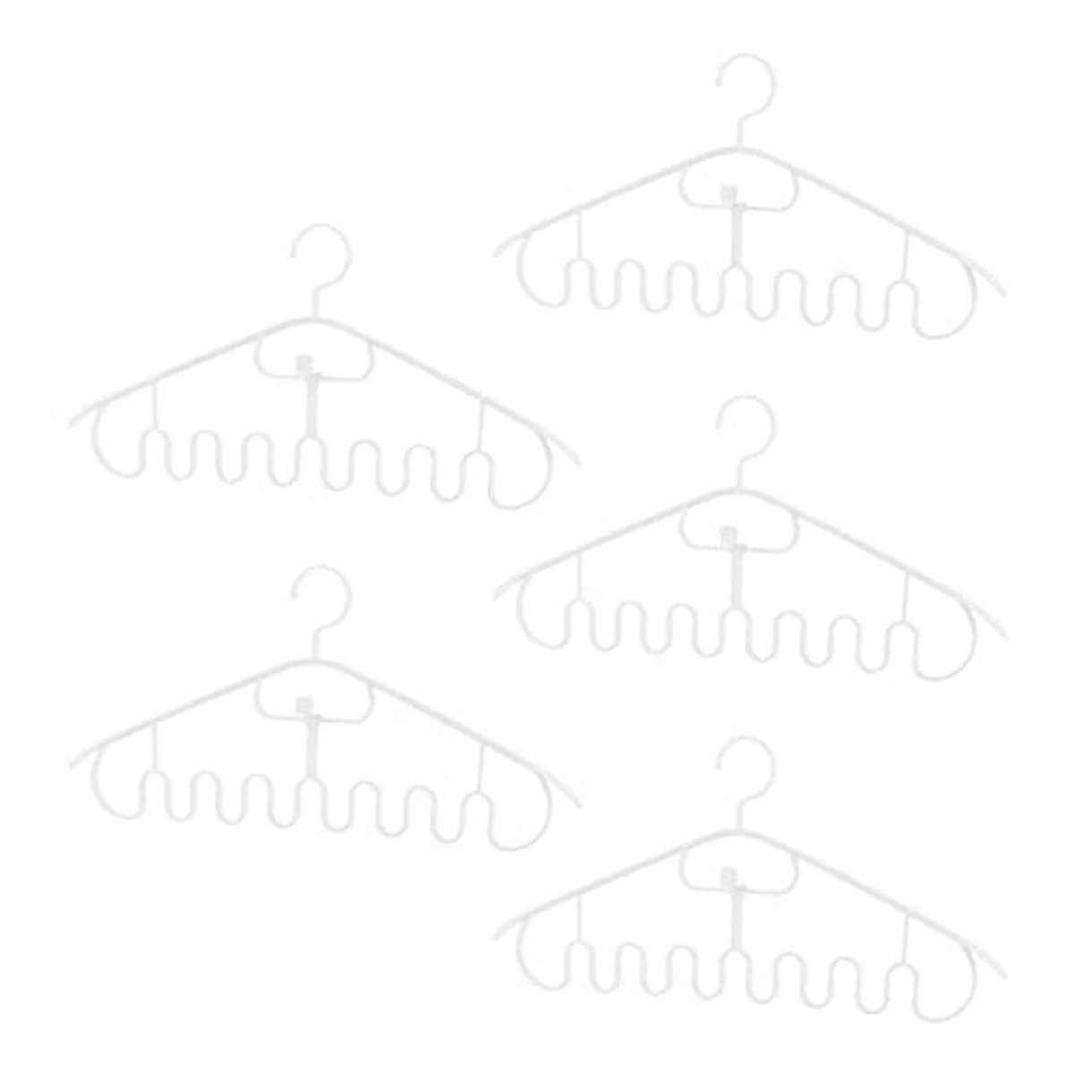 WskLinft 5Pcs Clothes Drying Racks Hold Clothes Long Service Life Clothing Wave Pattern Storage Hangers for Home White