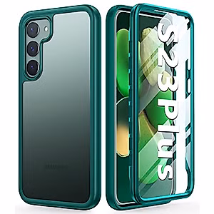 FNTCASE Samsung Galaxy S23+ 5G: Translucent Drop Proof Protection Phone Case | Dual Layer Rugged TPU Bumper Cover