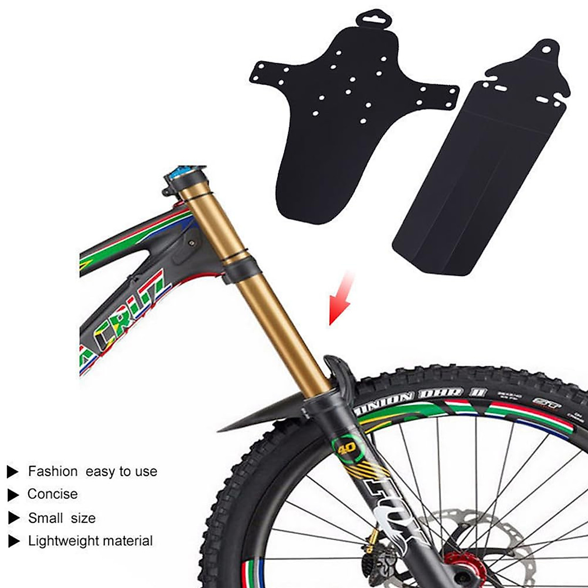 Mountain Bike Mud Guard Front and Rear Adjustable Compatible Plastic Mud Guard