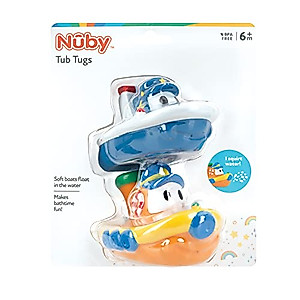 Nuby 2-Pack Tub Tugs Floating Boat Bath Toys, Colors May Vary, (Pack of 2)