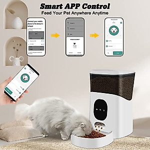 TNELTUEB Automatic Cat Feeder,APP Control 2.4G WiFi Smart Pet Dry Food Dispenser,up to 10 Meals per Day 10S Voice Recorder for Cats Dogs (5L)