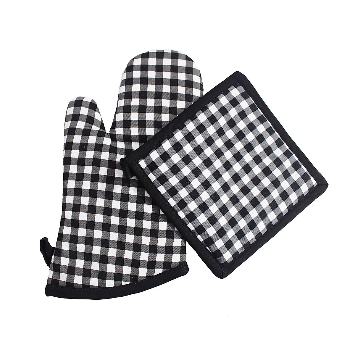 Cotton Candy Mitten and Pot Holder Set.100% Cotton Shell & Polyester Fill | Pot Holder - 8"x8" and Oven Mitts - 7"x13" | Comfortable, Machine Washable, Heat Resistant