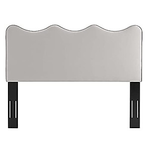 Modway Athena Performance Velvet Headboard, Full/Queen, Light Gray