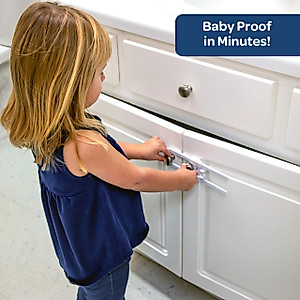 6-Pack Sliding Cabinet Locks - Reusable U-Shaped Child Cabinet Locks for Baby Proofing Cabinets, Drawers, Cupboards & More - No Tools, No Drilling, Easy to Use Child Proof Cabinet Latches by Wittle