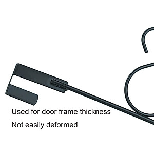 eywlwaar Over The Door 7 Hanger Rack Metal Rack for Home Use Hats Coats Key Bag Clothes Scarfs Hooks and Love Design (Black)