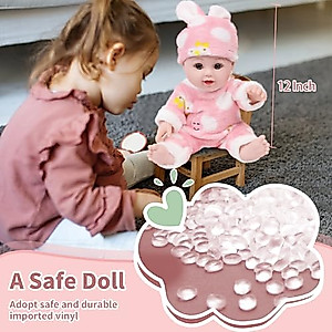 TUSALMO 12 Inch Baby Doll with Accessories Set,Soft Baby Dolls for 3+ Year Old Girls boy,Baby Toys for Birthday Gift