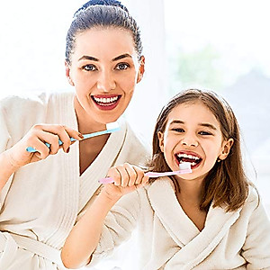 4 Pieces Extra Soft Toothbrushes Micro Nano Manual Toothbrush for Sensitive Gums with 20,000 Extra Soft Bristles for Fragile Gums Adult Kid Children (Blue, Pink)