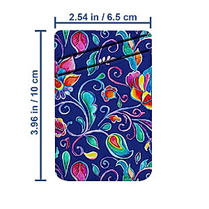 Diascia Pack of 2 - Cellphone Stick on Leather Cardholder ( Fantasy Whimsical Flowers Pattern Pattern ) ID Credit Card Pouch Wallet Pocket Sleeve