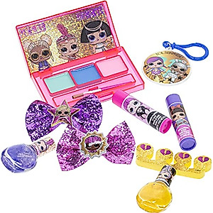 L.O.L. Surprise! Townley Girl Makeup Filled Backpack Set with 12 Pieces, Including Lip Gloss, Nail Polish, Nail Stones and Keychain, Ages 5+ for Parties, Sleepovers and Makeovers