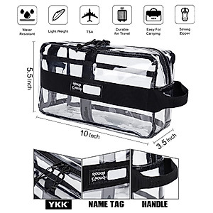 Rough Enough Clear Toiletry Bag Travel Makeup Cosmetic Bags Organizer Case for Toiletries with Zipper Pockets and Handle