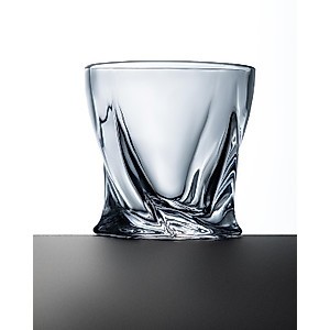 BaveL Whiskey Glasses - 10 OZ Premium Shaped Scotch Glasses set of 4,Glassware Set,Tumblers for Drinking Bourbon whiskey, Cognac, Irish Whisky,Vintage Elegant whiskey glass