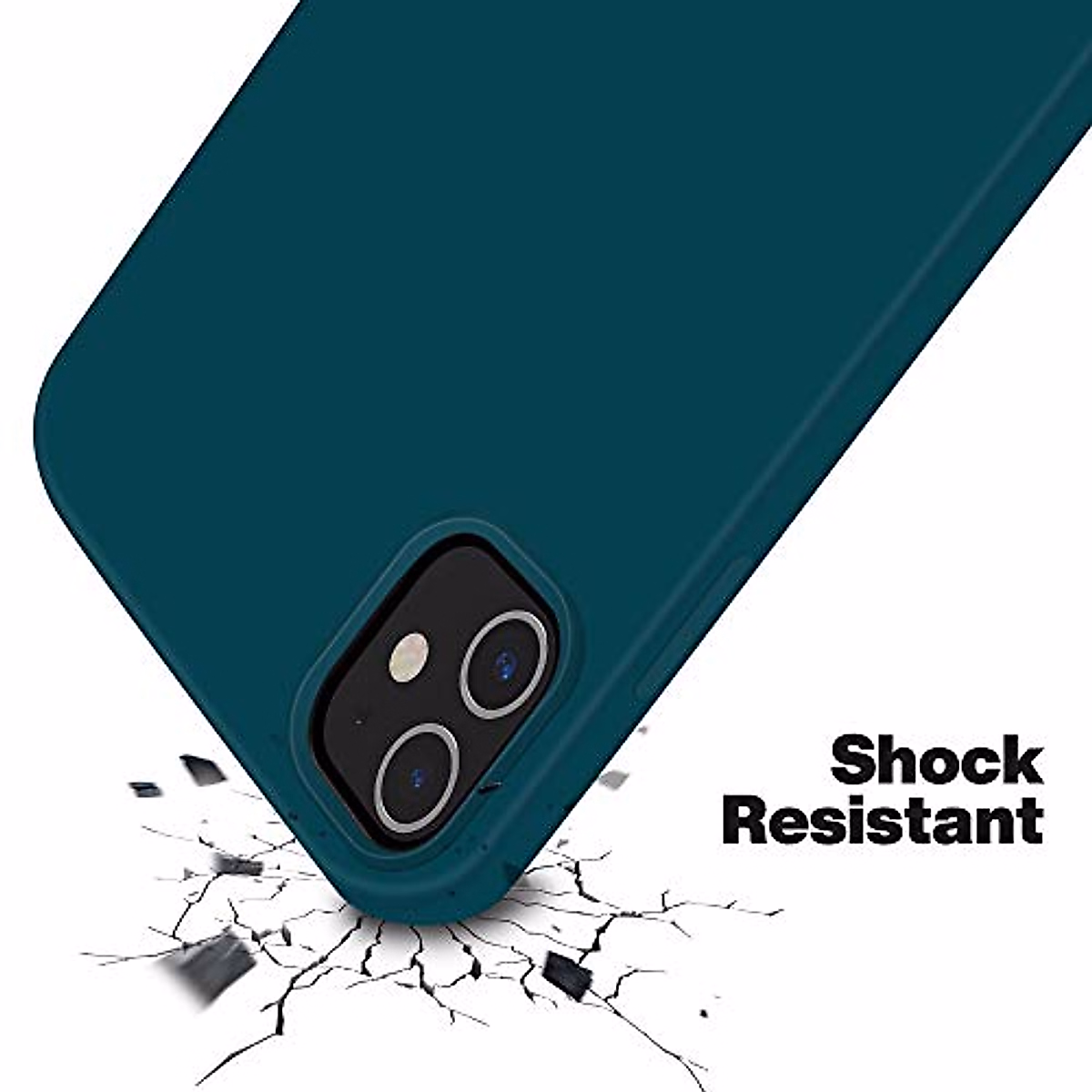 OTOFLY Compatible with iPhone 12 Mini Case 5.4 inch(2020),[Silky and Soft Touch Series] Premium Soft Liquid Silicone Rubber Full-Body Protective Bumper Case for iPhone 12 Mini (Teal)