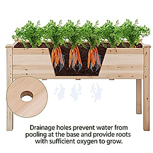 Yaheetech 2pcs Raised Garden Bed 48x24x30in Elevated Wooden Horticulture Planter Box with Legs Standing Growing Bed for Gardening/Backyard/Patio/Balcony, Wood
