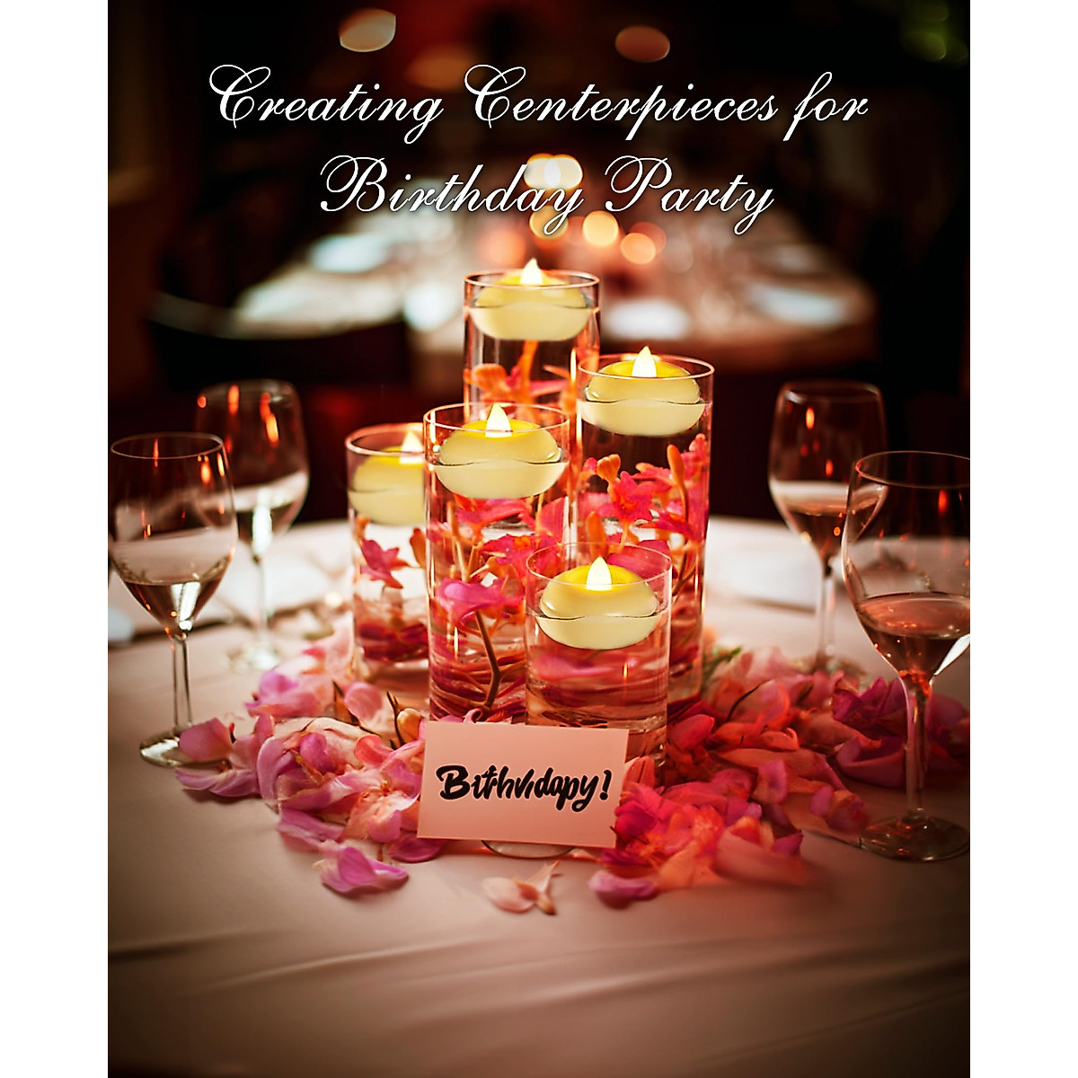 Homemory 24 Pack 2” Flameless Led Floating Candles, 200 Hour Battery Operated Flickering Waterproof Tealights for Cylinder Vases, Centerpieces at Wedding, Party, Pool, Holiday (Ivory Base)