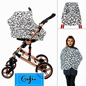 Gufix Infant Car Seat Cover, The Stretchy Nursing Scarf, Car Seat Canopy, Shopping Cart Cover and High Chair Cover That Protects Babies and Breastfeeding Mothers. The 8-in-1 Multiuse Cover for Babies