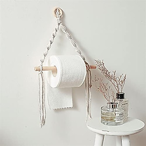 FEEGAR Towel Ring Toilet Paper Holder Dispenser Hand-Woven Tapestry Wall Hanging Bathroom Towel Rack Decoration