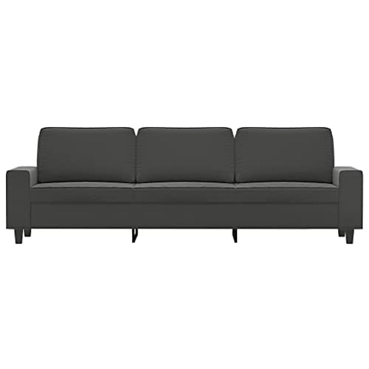 vidaXL 3-Seater Sofa Dark Gray 82.7" Microfiber Fabric