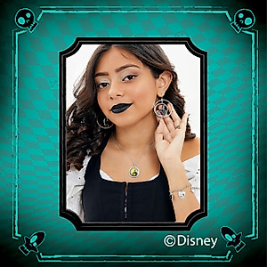 Disney The Nightmare Before Christmas Womens Hoop Earrings - Jack and Sally Double Circle Earrings with Black Crystals - Nightmare Before Christmas Jewelry