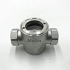 1/2" 3/4" 1" 1-1/4" 1.5" 2" BSP Stainless Steel 304 Sight Water Flow Indicator With Concentric PTFE Impeller (3/4" DN20)
