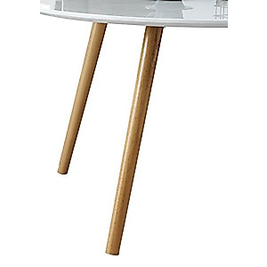 Convenience Concepts Oslo Round Coffee Table, Glossy White