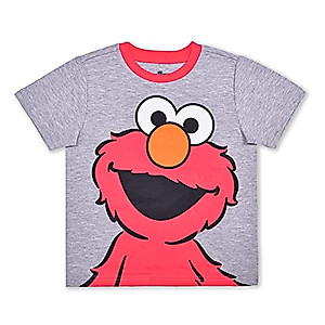 Sesame Street Elmo and Cookie Monster Boys 2 Piece T-Shirt and Short Set for Infant and Toddler- Red/Blue