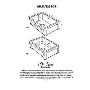 Whitehaus Collection WHSIV3333OR-PLATINUM St. Ives Front Apron Kitchen Sink, White/Platinum