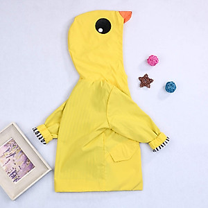 YOUNGER TREE Toddler Baby Boy Girl Duck Raincoat Cute Cartoon Hoodie Zipper Coat Outfit (Yellow, 24 Months)