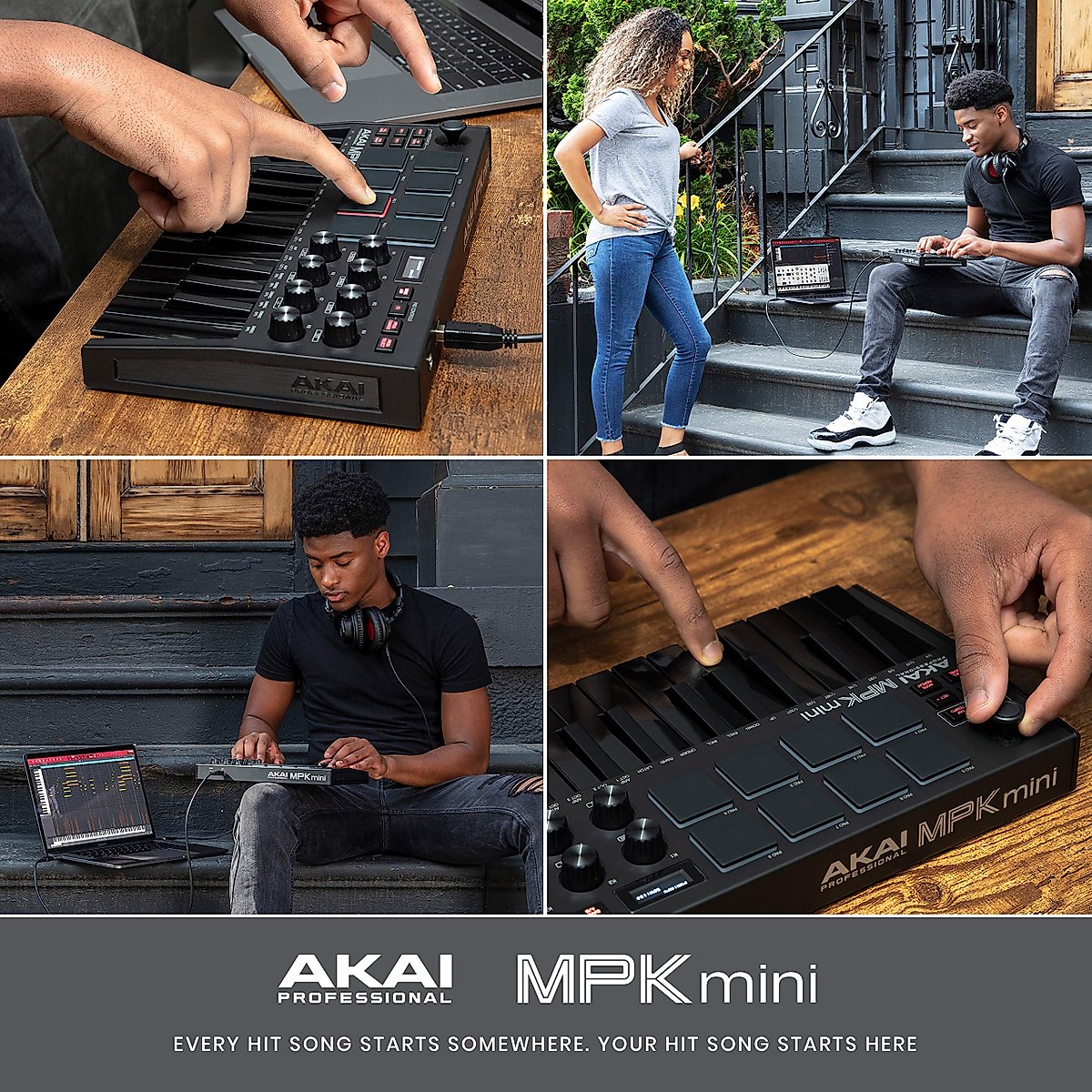 Akai MPK Mini MK3 MIDI Keyboard Controller + M-Audio SP2 Sustain Pedal, with MPC Beats and Software Suite – Beat Maker Bundle (Black)