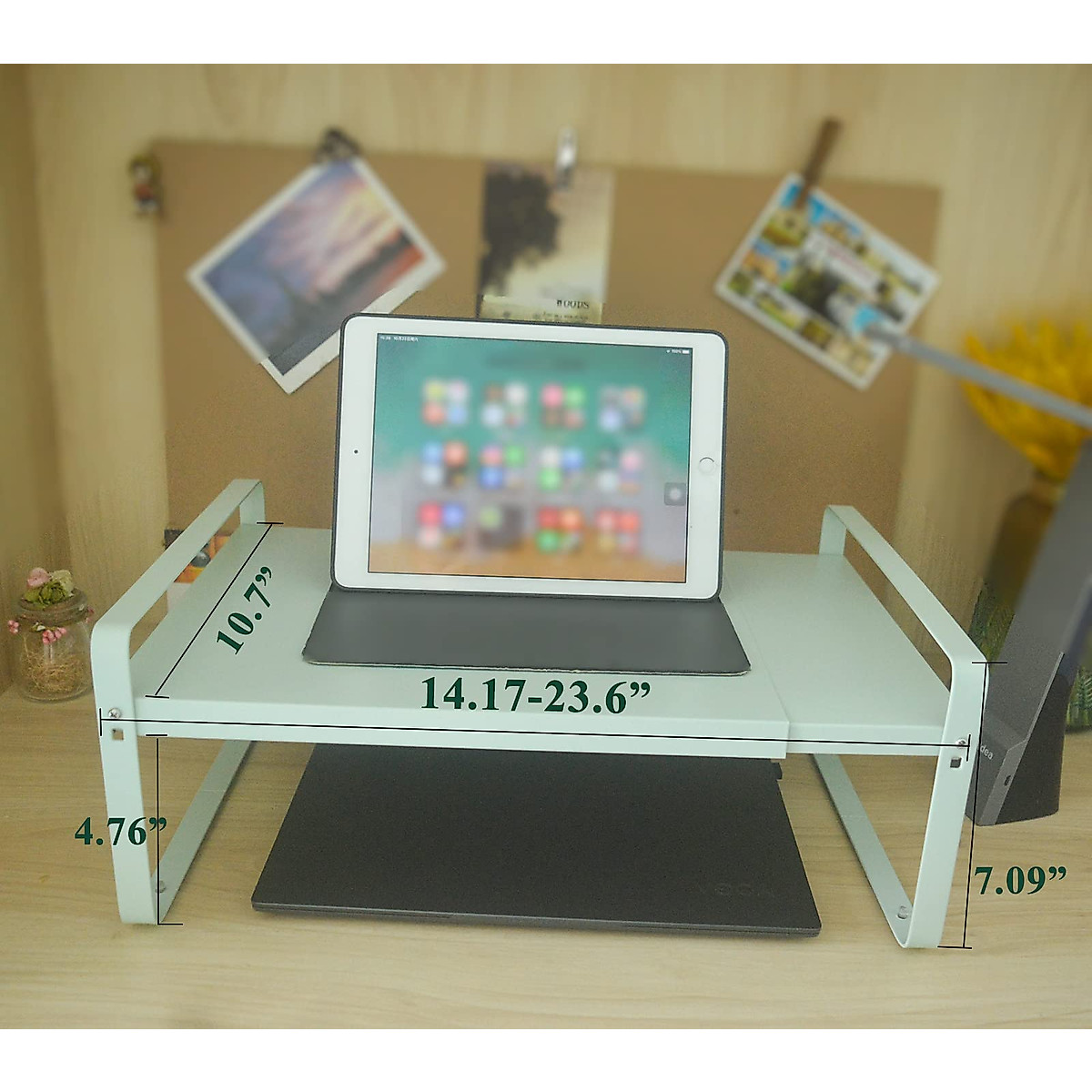 Fairyhouse Expandable Cabinet Organizer Shelf for Kitchen Countertop, Under Sink, Pantry Organization and Storage, Office Desk Shelf, Mint Green