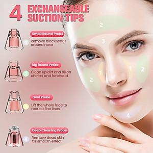 Blackhead Remover Pore Vacuum - LED Screen & USB Rechargeable Facial Pore Cleaner, Comedone Extractor Tool,Acne Extractor Tool with 3 Suction Power,4 Probes Black Head Remover for Face for Women & Men