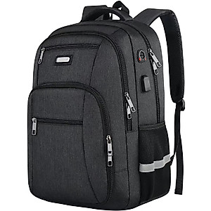 Travel Laptop Backpack, 17 Inch Extra Large College School Bookbag,RFID Anti Theft Slim Business Airplane Approve Laptops Backpack with USB Charging Port, Computer Bag for Women Men Fits Notebook