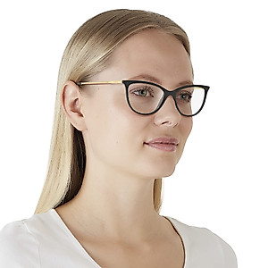 Vogue Eyewear Women's VO5239 Cat Eye Prescription Eyeglass Frames, Black/Demo Lens, 52 mm