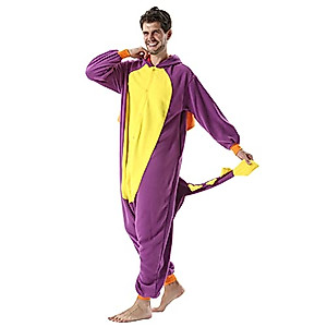 SAMGU Adult Dragon Onesie, Halloween Cosplay Costume, Cartoon One Piece Pajamas Homewear for Women Men Large