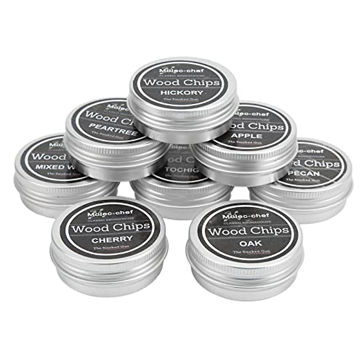 Natual Wood Chips for Smoker, 8 Pack Smoke Infuser Wood Chips, Smoking Wood Chips Cocktail Smoker, Special Flavor Food Cooking Smoking Pine Sawdust for Smoking Gun and BBQ, Charcoal briquettes hi