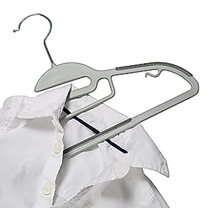 Simplify Kids 12 Pack Collar Ultimate Hangers, Non Slip Slim Space Savers, No More Stretching Baby Clothes, Light Grey (3229-LGREY)