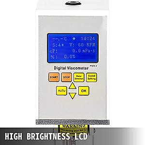 VEVOR Digital Viscometer 1-100000 mPa.s Digital Rotary Viscometer NDJ-9S Fluidimeter Tester Meter Accuracy Plus or Minus 2% Newton Liquid Viscometer Digital Portable (NDJ-9S)