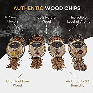 Cocktail Smoker Kit with Torch - Drink Smoker Infuser Kit - Torch Lighter, Chimney Drink Smoker for Whiskey, Bourbon, Stainless Steel Mesh, 4 Wood Chips - Home Bar Must Haves & Accessories (No Butane)