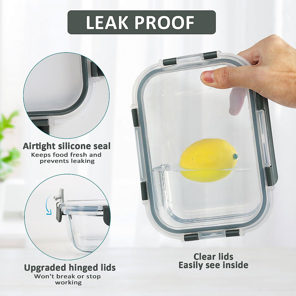 M MCIRCO [10-Pack,22 Oz Glass Meal Prep Containers,Glass Food Storage Containers with lids,Glass Lunch Containers,Microwave, Oven, Freezer and Dishwasher (22 Oz)