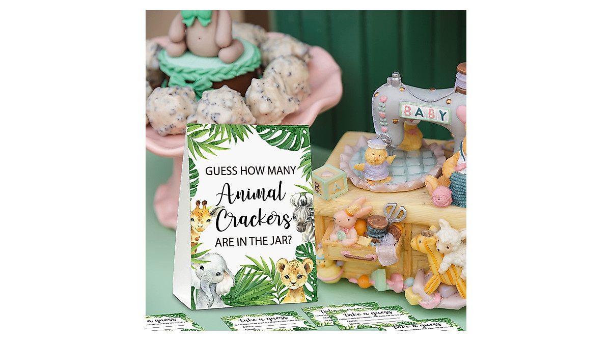 Guess Animal Crackers Baby Shower Game - Jungle Safari Theme