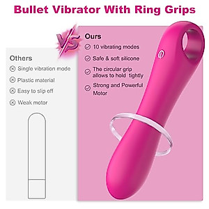 Adult Toys G Spot Dildo Vibrator - NSBAN Mini Vibrating Dildos with 10 Powerful Vibrations Modes, Anal Clitoris Finger Vibrators for Travel Sex Toy for Womens Sexual Toy(Pink)
