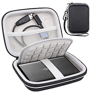 Lacdo Hard Drive Carrying Case for Maxone Ultra Slim Portable External Hard Drive HDD USB 3.0 160GB 250GB 320GB 500GB 1TB 2TB EVA Shockproof Protective Storage Travel Bag, Black