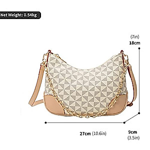 Windmill Material Horn Design One Shoulder Women's Bag Classic Fashion PU cross body Women's Bag (white)