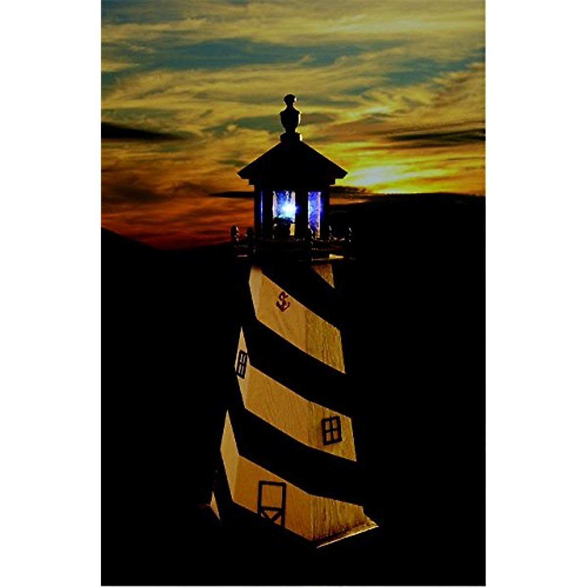 Twin Oaks Solar Lighthouse Light Kit for Outdoor Garden and Patio Lighting