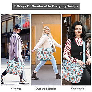 Katech Upgraded Crochet Bag Organizer Yarn Storage Bag with Beginner Crochet Books, Crochet Tote Bags Knitting Bag Yarn Bags for Crocheting Crochet Accessories Knitting Crochet Supplies (Multipocket)